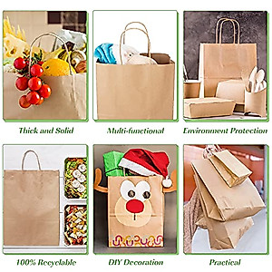 TOMNK 40pcs Brown Paper Bags with Handles Mixed Size Kraft Paper Bags, Gift Bags Bulk for Gifts, Shopping, Packaging, Merchandise, Grocery and Craft (4 Sizes)