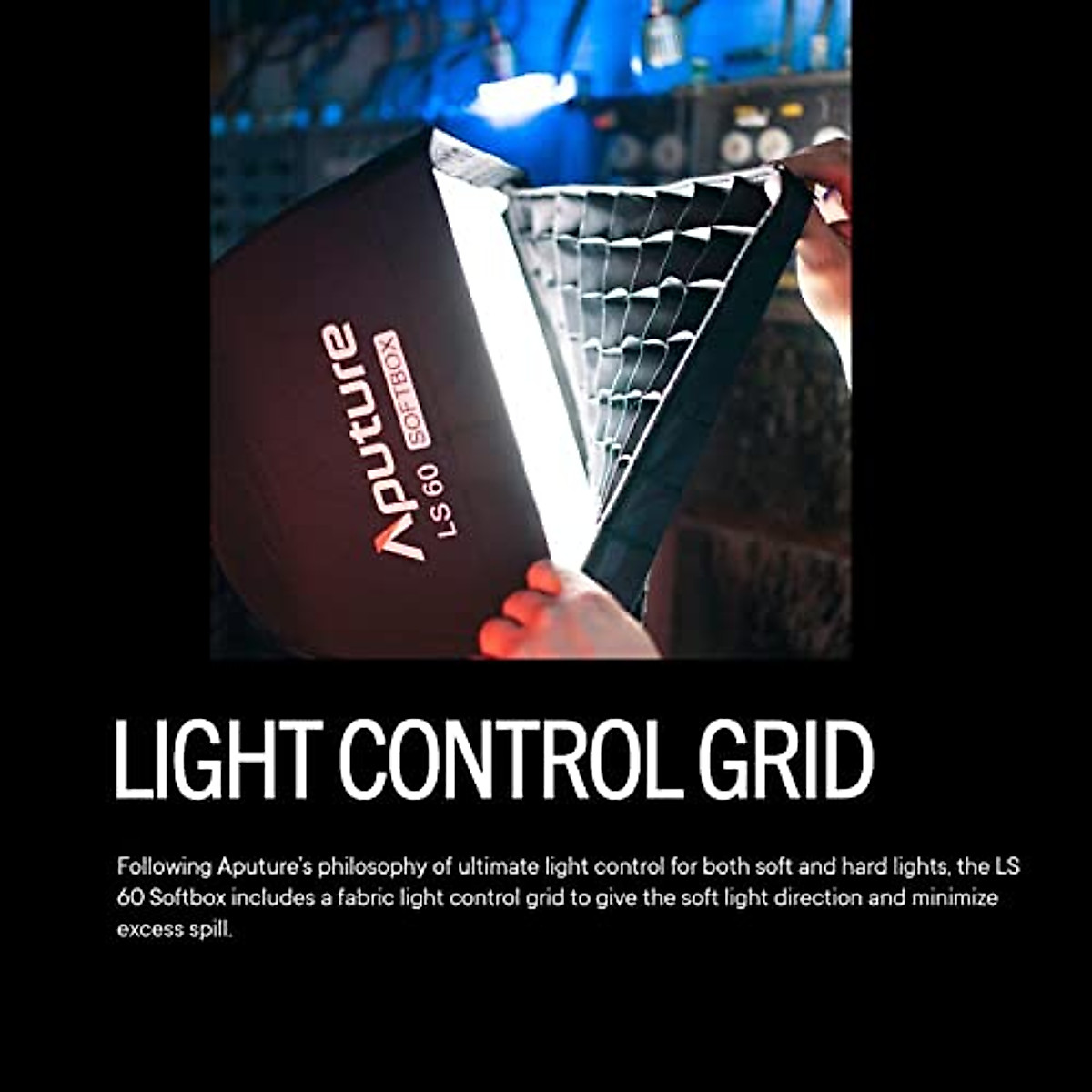 Aputure LS 60 Softbox for Aputure LS 60D and Aputure LS 60X Led Video Light,45° Light Control Grid