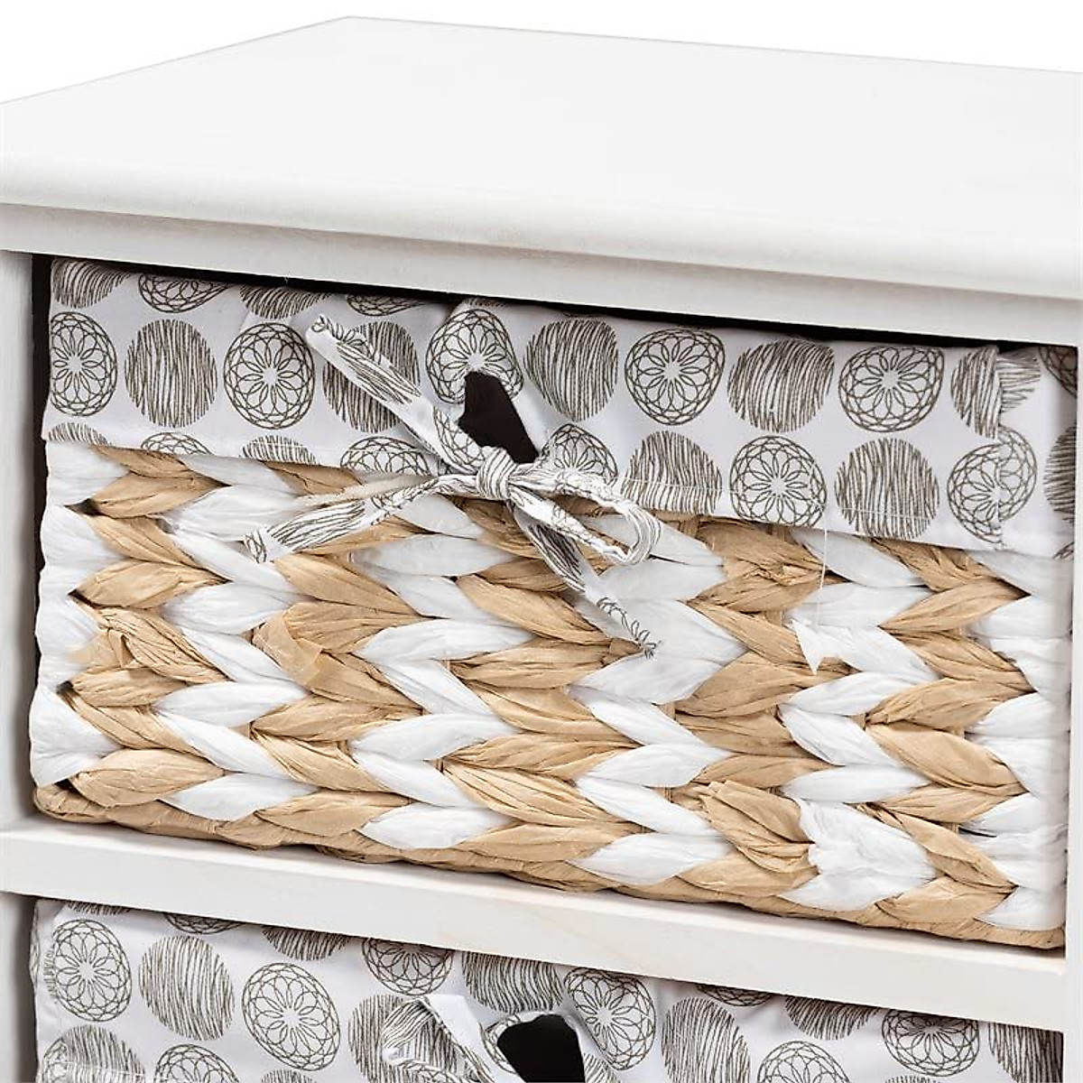 Baxton Studio Rianne Modern Transitional White Finished Wood 4-Basket Storage Unit