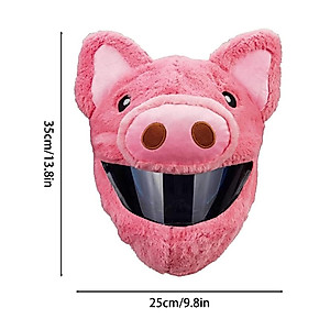 Motorcycle Helmet Cover, Windproof Plush Helmet Decoration Cute Pig Fun Rides & Gifts for Motorcycle Helmet Valentine's Day Gifts (Helmet not Included)