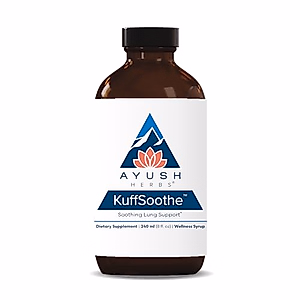 Ayush Herbs Kuffsoothe, All-Natural Ayurvedic Throat and Bronchial Wellness Syrup for Adults and Children, Throat and Respiratory Supplement, 8 Fluid Ounces