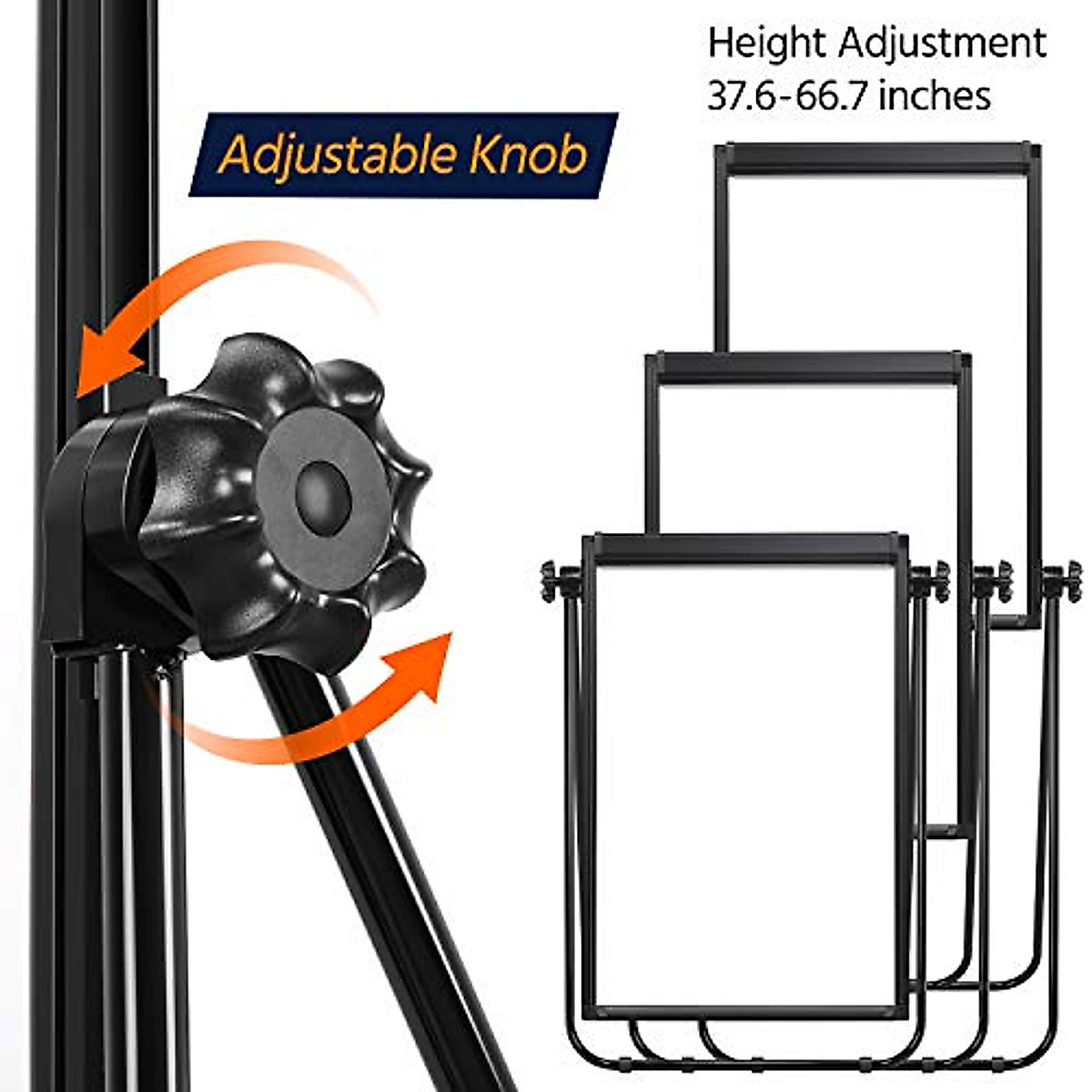 Yaheetech Stand White Board Magnetic 36x24 inches Dry Erase Board Double Sided Adjustable Flipchart Easel Portable Whiteboard with Flipchart Hook for Tabletop Presentation Discusssion Meeting Teaching