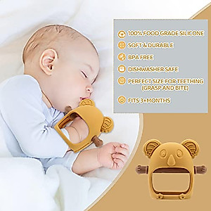 Baby Teething Toys, Koala Teethers for Babies 0-6 Months, Glue-Free Handle, Never Drop Silicone Teethers for Babies, Hand Teethers, Infant Toys, Soothing Pacifier for 1+ Months Infants Babies