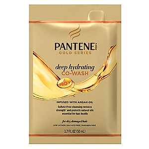 Pantene Pro-V Gold Series Deep Hydrating Co-Wash, 1.7 oz Packet for African American, Ethnic and Curly Hair Care (Pack of 10) (50ml)