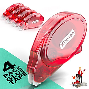 XFasten Adhesive Roller for Scrapbooking, 8mm x 30ft 4-Pack Double Sided Glue Tape Roller, Scrapbook Supplies for Adults, Photo Tape for Scrapbooking