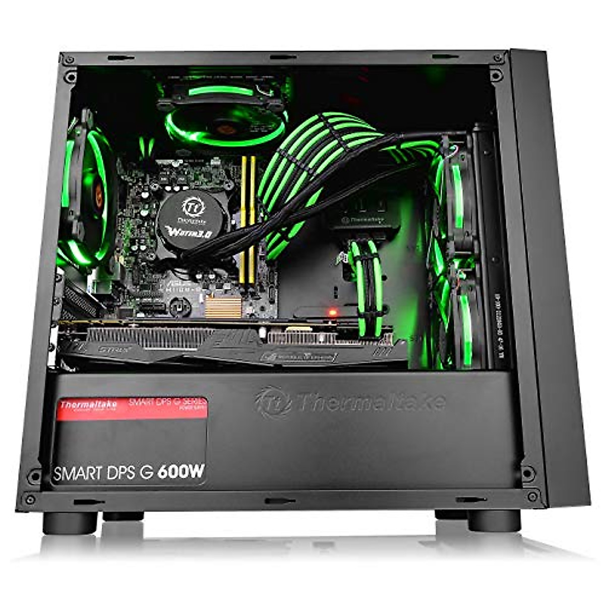 Thermaltake Versa H17 Black Micro ATX Mini Tower Gaming Computer Case 2.0 Edition with One 120mm Rear Fan Pre-Installed CA-1J1-00S1NN-A0