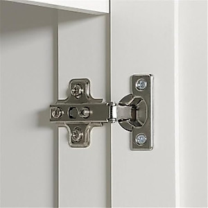 Pemberly Row 29" W Traditional Style Storage Cabinet, Pantry Cabinet, Linen Cabinet with Shelves in White