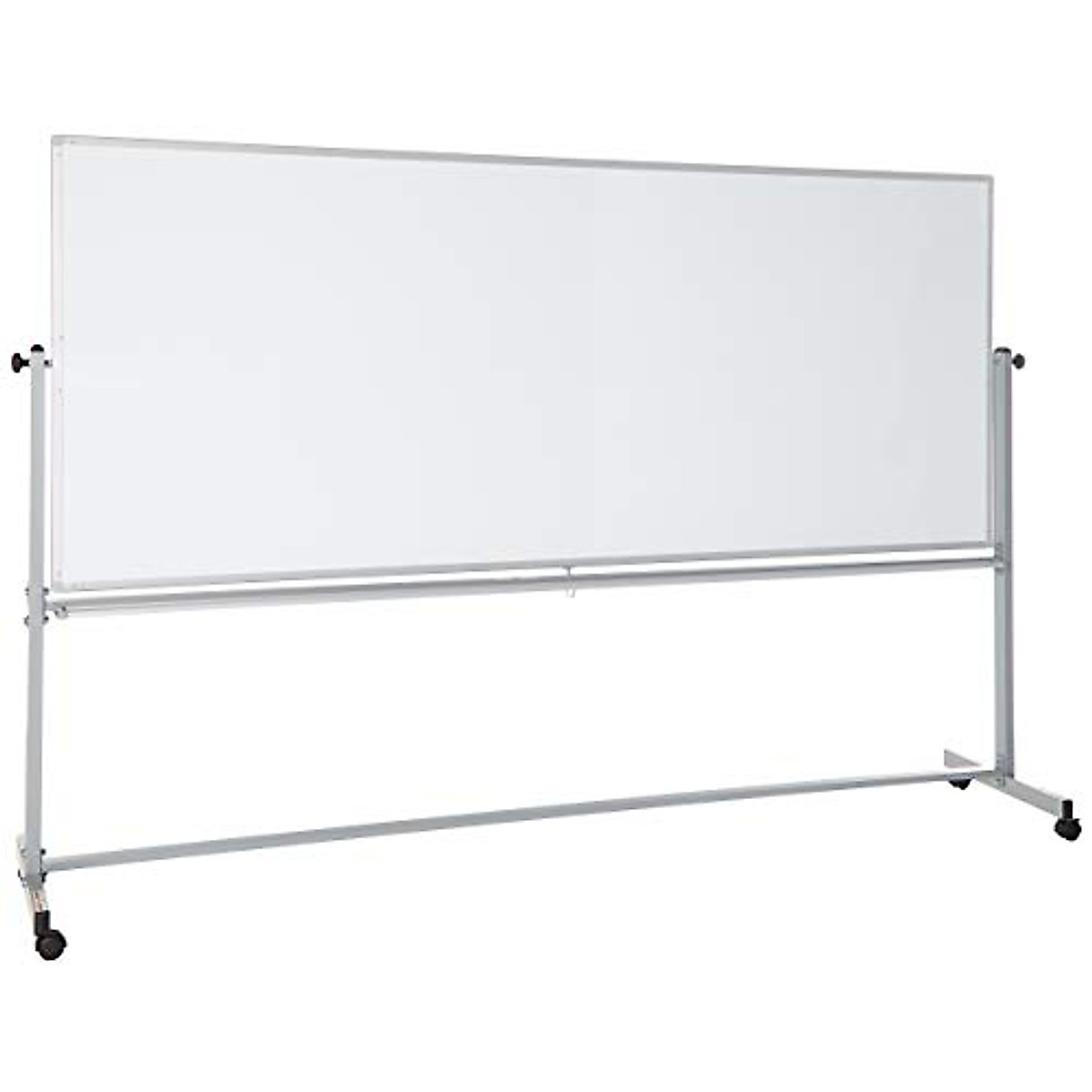 Offex Rolling Reversible Dry Erase 96"W x 40"H Double-Sided Magnetic Whiteboard with Aluminum Frame and Marker Tray - Perfect for School, Classroom, Conference and Presentation