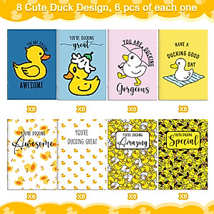 Colarr 48 Pcs First Day of School Gift for Students from Teacher Inspirational Duck Notepads Bulk Motivational Cute Duck Mini Notebooks Coworker Valentines Day Gifts Duck Gifts for Duck Lovers