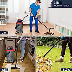 Stealth Wet Dry Vacuum Cleaner 8 Gallon, 5.5 Peak HP Shop Vacuum with Blower & Drain Port for Home, Garage, Car, Workshop, ECV08P1