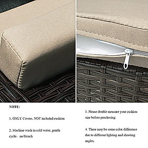 TECOSARA Patio Cushion Covers for 5 Pcs Patio Furniture Sets, 10 Covers Outdoor Cushion Covers for Seat and Back, Water Repellent Outside Cushion Covers Taupe