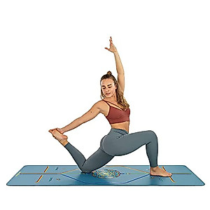 Liforme Printed Yoga Mat – Free Yoga Bag Included - Patented Alignment System, Warrior-like Grip, Non-slip, Eco-friendly, Sweat-Resistant, Long, Wide, 4.2mm thick mat for comfort