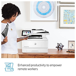 HP Laserjet Enterprise MFP M430f All-in-One Wired Monochrome Laser Printer, White - Print Scan Copy Fax - 4.3" LCD, 40 ppm, Auto Duplex Printing, 50-Sheet ADF, Ethernet, Cbmou Printer_Cable