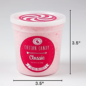 Classic Pink Vanilla Cotton Candy Favors (Gift Set of 4) - Unique Ideas for Holidays, Birthdays, Celebrations, Party Favors