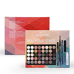 Joyeee All in One Makeup Kit For Teenager Girls, Full Starter Makeup Kit for Women Beginners Includes Eyeshadow Palette, Eye Brush, Mascara, Eyebrow Pencil, Eyeliner Pencil