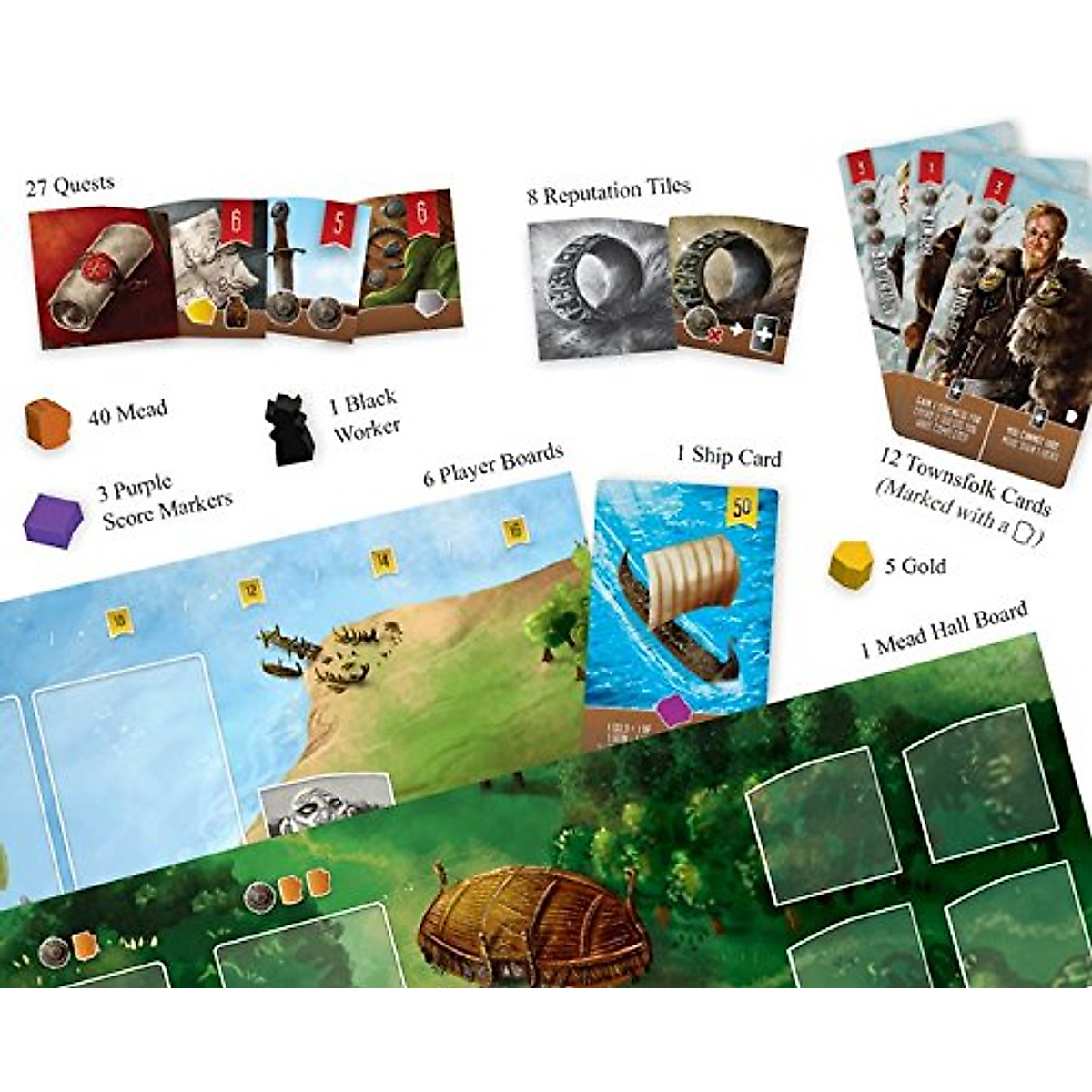 Renegade Game Studios Raiders of the North Sea Expansion: Hall of Heroes, Ages 12+, 2 - 5 Players, Playing Time 60 - 80 minutes