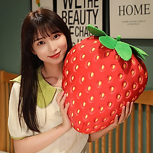 XIYUAN 20 inch Strawberry Pillow Fruit Children's Pillow Filled Strawberry Plush Pillow Super Soft Pillow Cushion for Boys and Girls Room Decoration Gift