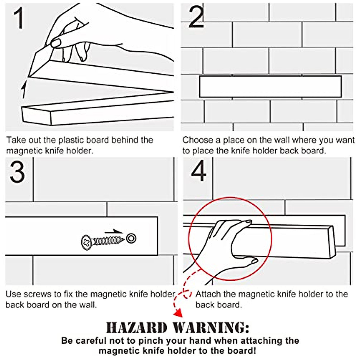 Ouddy 16 Inch Magnetic Knife Holder for Wall, Stainless Steel Knife Magnetic Strip Block Bar Rack Use as Kitchen Knife Holder, Knife Strip, Magnetic Tool Organizer, Art Supply Organizer & Home Organizer
