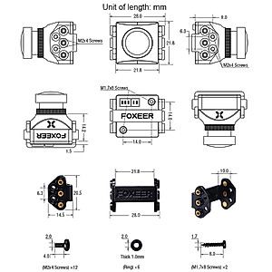 FPV Camera Foxeer Razer Mini Cam 1200TVL 2.1mm Lens 4:3 FOV 125 Degree PAL NTSC Switchable for Racing Drone Black