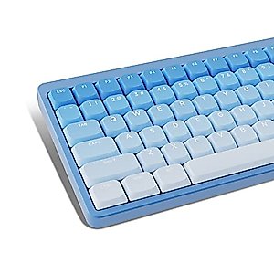 SDYZ XVX Low Profile Keycaps - Custom Keycaps, Gradient PBT Keycaps for 60% 65% 75% 100% Cherry Gateron MX Switches (Low Profile and Tradition Profile) Mechanical Keyboard, and More - Blue
