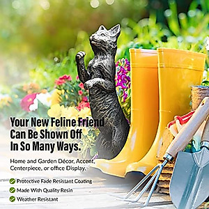 BRECK'S Standing Cat Statue Decorative Figurine Indoor Outdoor Home Decor Garden Yard Lawn Animal Sculpture Decorations