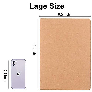 XYark Large College Ruled Notebook Journals Bulk with Thick Lined Paper, 60 Pages, 8.5x11 inch, Composition Diary Subject Notebooks Planner for Travelers Students Office, Kraft Journal Set, 12 Pack