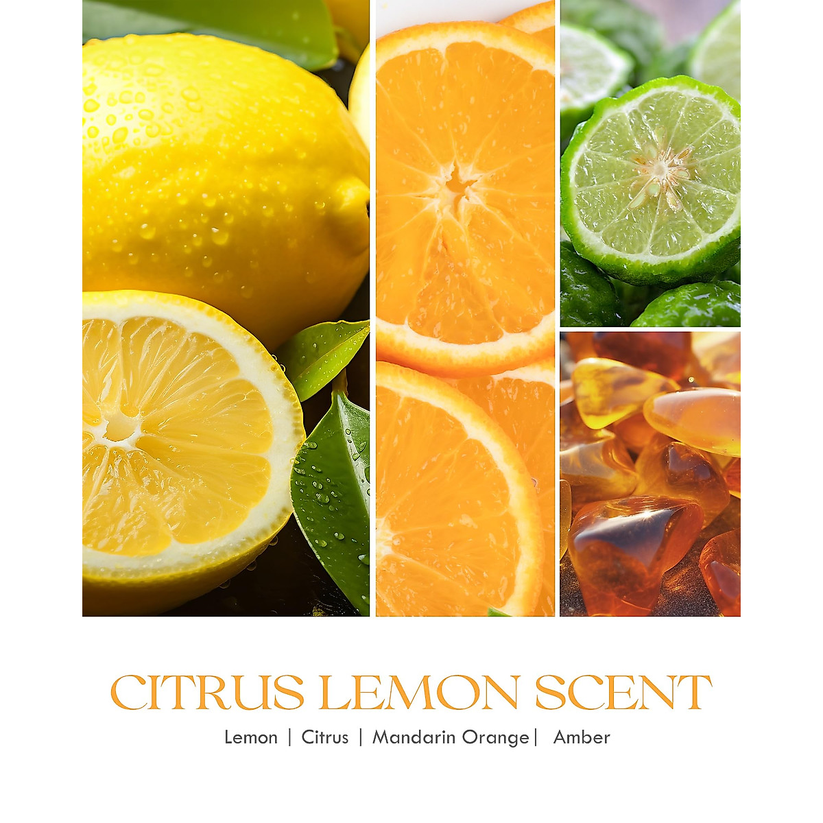 AOOVOO Citrus Lemon Odor Eliminating Highly Fragranced Candle - Eliminates 95% of Pet, Smoke, Food, and Other Smells Quickly, Wood Wick Air Freshing Soy Candle, 9 oz Up to 50 Hours Burn time