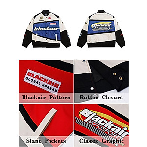 Aelfric Eden Blackair Men's Varsity Jackets Womens Bomber Jackets Vintage Motorcycle Racer Jacket