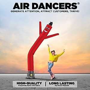 LookOurWay Air Dancers Inflatable Tube Man Attachment - 10 Feet Tall Wacky Waving Inflatable Dancing Tube Guy for Business Promotion (Blower Not Included) - Red
