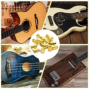 LifCratms 4Pack Guitar String Trees, Gold String Retainer Guides Compatible with Tele Guitar Stratocaster Strat with Mounting Screws