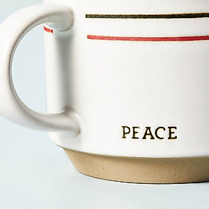 Hearth & Hand with Magnolia 10.5oz Stoneware Engineered Plaid Stacking Mugs (Peace)
