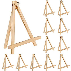 Jekkis 9 Inches Tabletop Easels for Painting Canvas Tall Wood Display Easels Set of 12, Art Craft Painting Easel Stand for Artist Adults Students