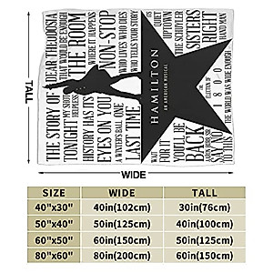 Hamilton The Musica Blanket Cute Anime Fleece Throw Blankets and Throws for Couch Bed Sofa Office Ultra Soft Lightweight Plush Cozy Warm Flannel Blanket 60"X50"