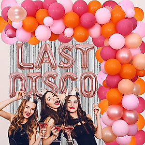 Last Disco Bachelorette Party Decorations, 60s 70s Retro Disco Boho Bachelorette Party Decorations - Balloon Garland Arch with Foil Fringe Balloons
