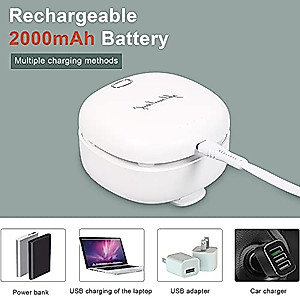 BINWO Mini Handheld Fan With Lanyard, USB Rechargeable necklace fan, Speed Adjustable Personal Portable Fan for Kids Woman Camping Outdoor Home Office Travel-White