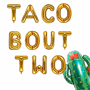 LaVenty 5 PCS Taco Bout Two Balloons Taco Bout Two Decoration Taco Twosday Decoration Taco Twosday Balloons for Cinco de Mayo Fiesta Decorations