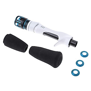 B Baosity Reel Seat Kit Fishing Rod Building Aluminum Alloy Cork Handle Split Rear, Blue