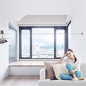 JOOM Retractable Clothesline Indoor Clothes Lines retracting | Heavy Duty for Drying Laundry line Outdoor|Wall Mounted Stainless Steel 13.8Feet (One line,Gold)