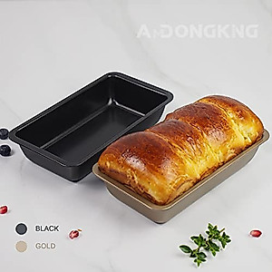 AmDONGKING Baking Loaf Pans, Nonstick Carbon Steel Bread, Cake, Brownies, Pie Pan, Kitchen Bakeware, 2-Pack, 6.1" & 9.5"