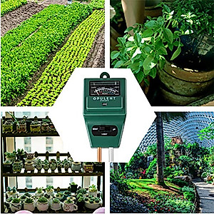 OPULENT SYSTEMS 3-in-1 Soil pH Meter Soil Moisture Light and pH Tester, Gardening Hand Tools for Indoor & Outdoor Garden Lawn Farm Plant Care