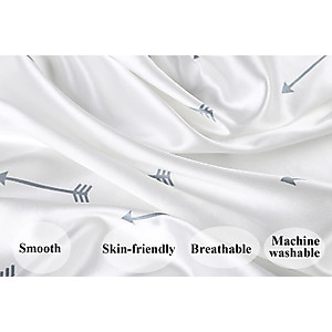 Bassinet Sheet Set 2 Pack Satin Ultra Soft Silk Fit for Rectangle, Hourglass, Oval Bassinet Mattress Protect for Baby Hair and Skin Cradle or Bassinet Sheets, Arrows & Stars
