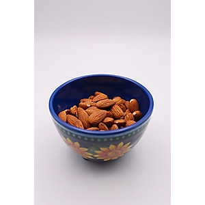 Chips and Salsa Chip Dip Bowl Set - Spanish 2 Piece Small Bowl Set Painted Blue Dishes with Sunflowers - Serving Bowls for Party and Fiestas (2)