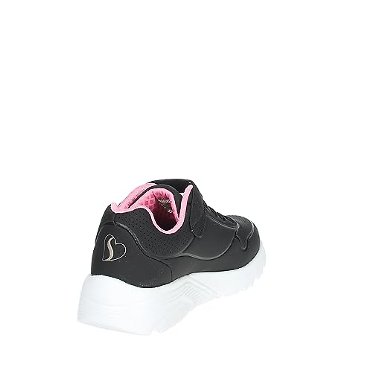 Skechers Kids Twinkle Toes Uno Lite Sneaker, Black/Rose Gold, 4