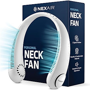 NEXAIR Portable Neck Fan - 3 Speed Rechargeable Bladeless Neck Fan, Adjustable Personal Neck Fan For Women & Men Modern Design, Great Cooling Fan For Travel, Outdoors & Sports