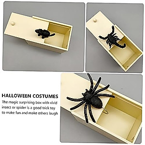Toyvian 9 pcs Toy Trick Secret Joke Toys with Spiders Surprise Halloween Spider Kids Housebeige Scared Fun Simulation Funny Mouse Realistic Fake in Gag Wooden Prank Party Joking Plastic