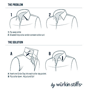 Würkin Stiffs 10-Pack Assorted Non-Magnetic Brass Collar Stays 5 Pair | Includes (4) 2.0” Stays, (4) 2.5” Stays, & (2) 2.75” Stays