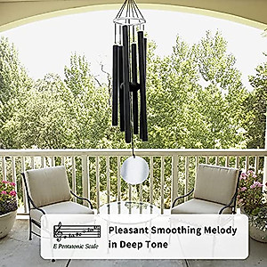 ASTARIN Wind Chimes Outdoor Large Deep Tone,36Inch Large Wind Chimes for Outside Tuned Relaxing Soothing Low Bass,Memorial Wind Chimes Sympathy for Mom Dad,Black(A Free Card)