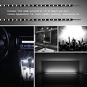 Pilot CZ-3055W Flexible 36 Inch Interior/Exterior LED Light Strip - White/Cut to Fit - Multi-Purpose Automotive or Home Use, Water Resistant with Easy-Peel Tape Included