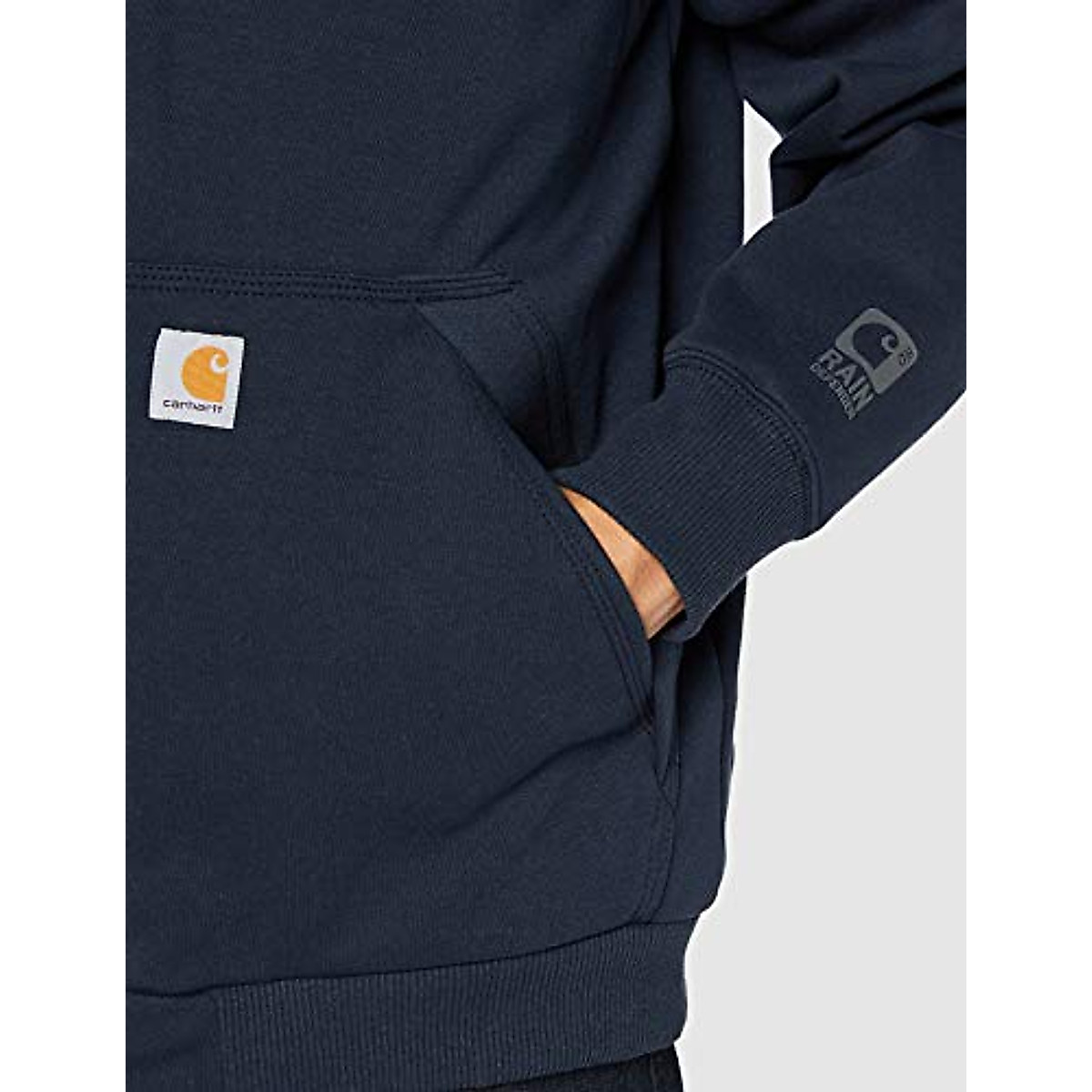 Carhartt Men's Rain Defender Rockland Sherpa Lined Hooded Sweatshirt, New Navy, Large