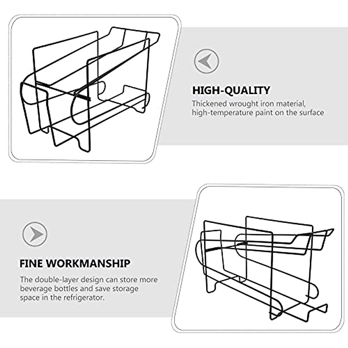 Hemoton Beverage Can Dispenser Rack Automatic Rolling Soda Can Storage Organizer Metal Wire Basket Refrigerator Beer Can Rack for Pantry Shelves Drawer Freezer Black